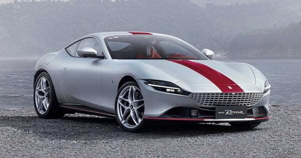 Εορταστική Ferrari Roma με σετ τσαγιού και κουτί για πούρα | Top Gear ...